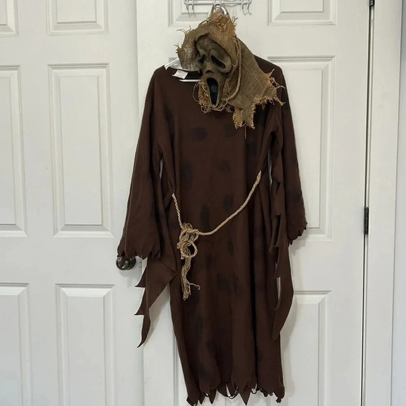 Costumes | Scream 4 Scarecrow Ghost Face With Brown Robe And Burlap ...